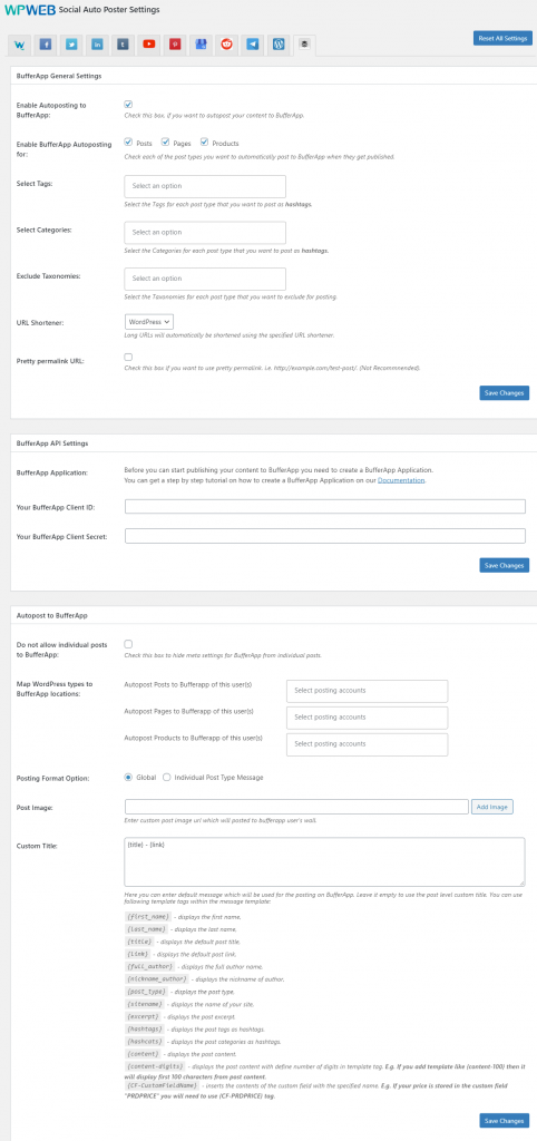 Social Auto Poster – BufferApp Add-on Setup Docs by WPWeb