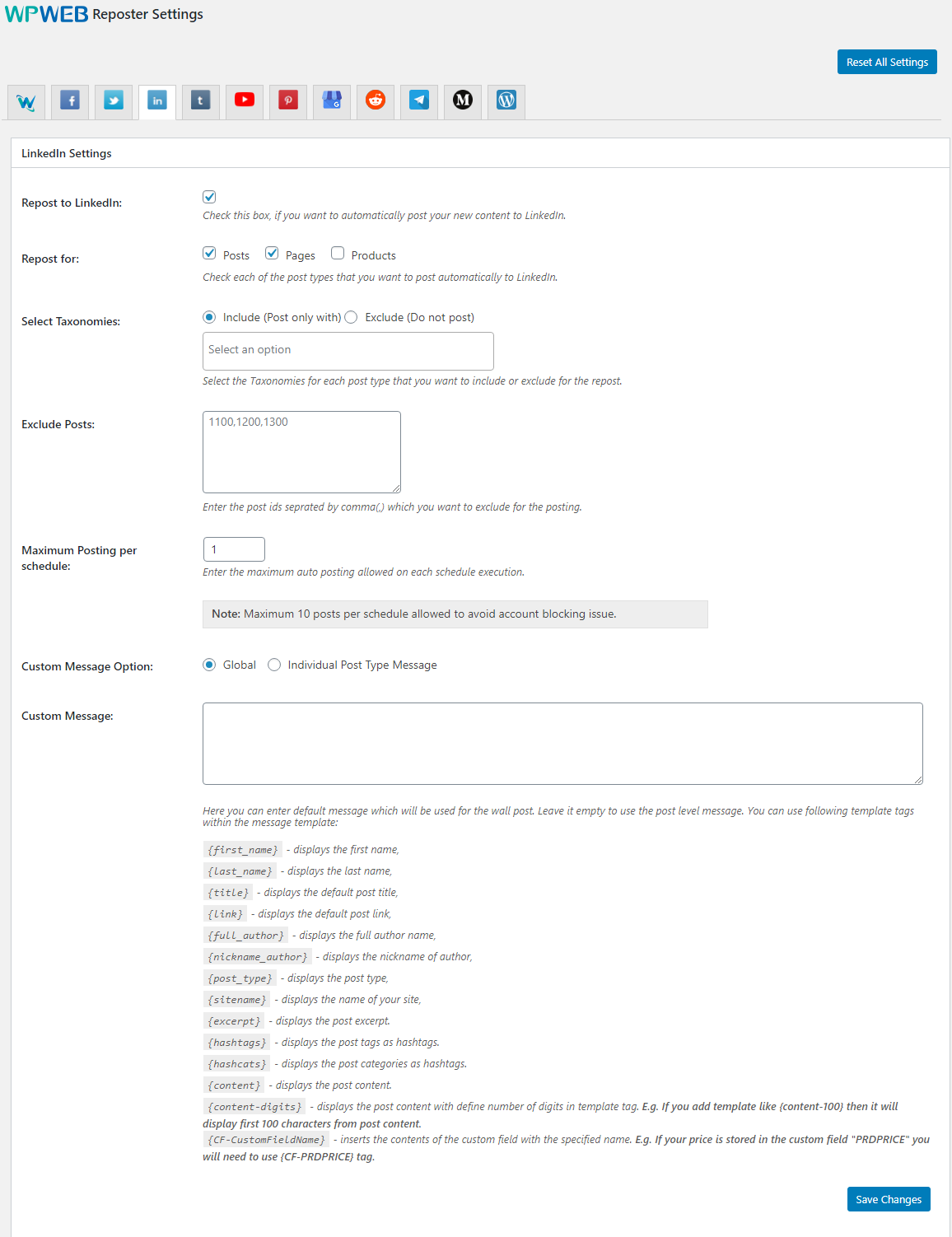 Social Auto Poster Setup Docs by WPWeb