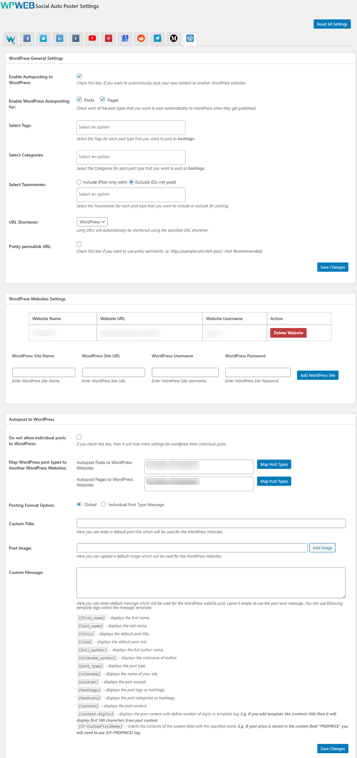 Social Auto Poster Setup Docs by WPWeb