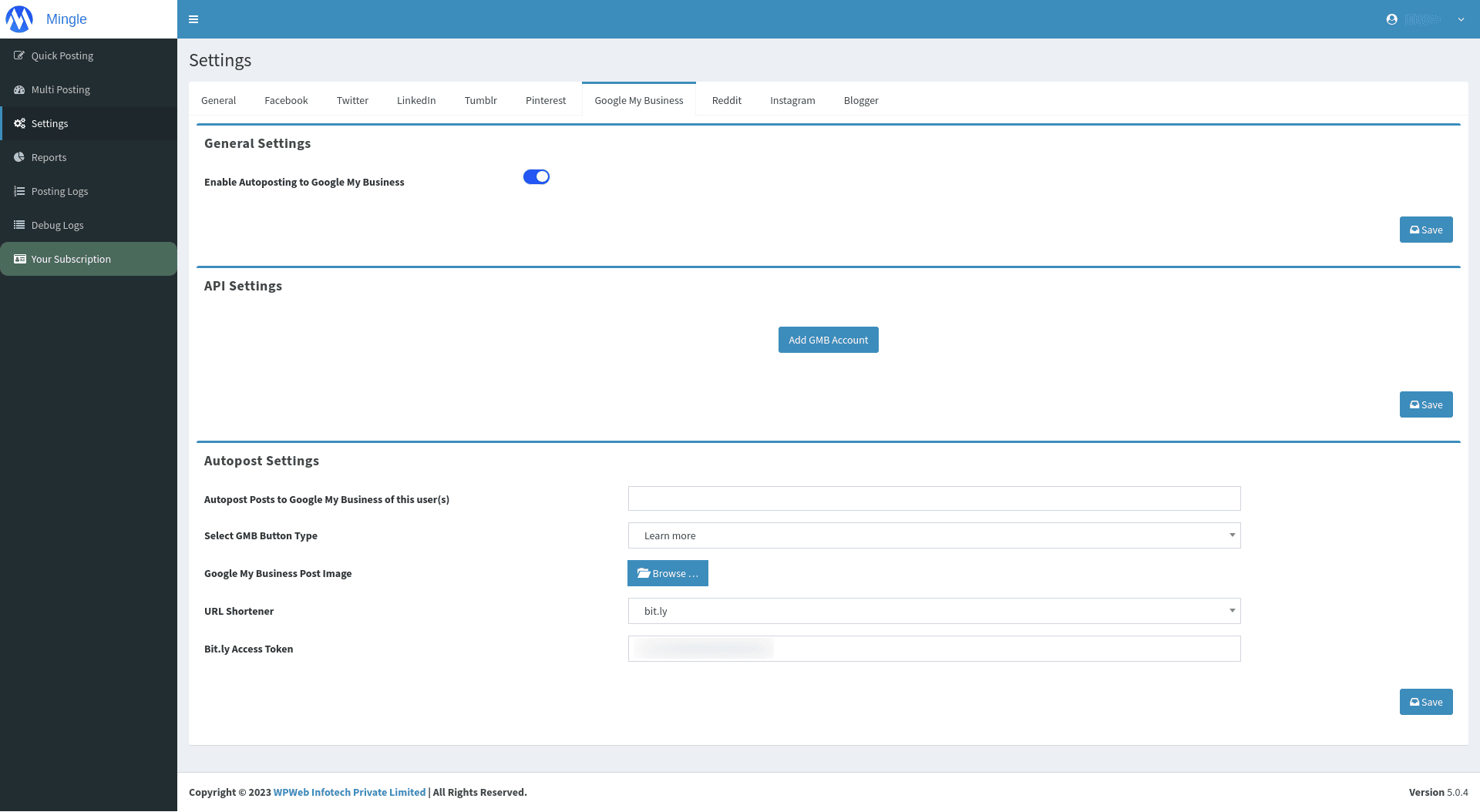 Social Network Configuration - WPWeb Documentation