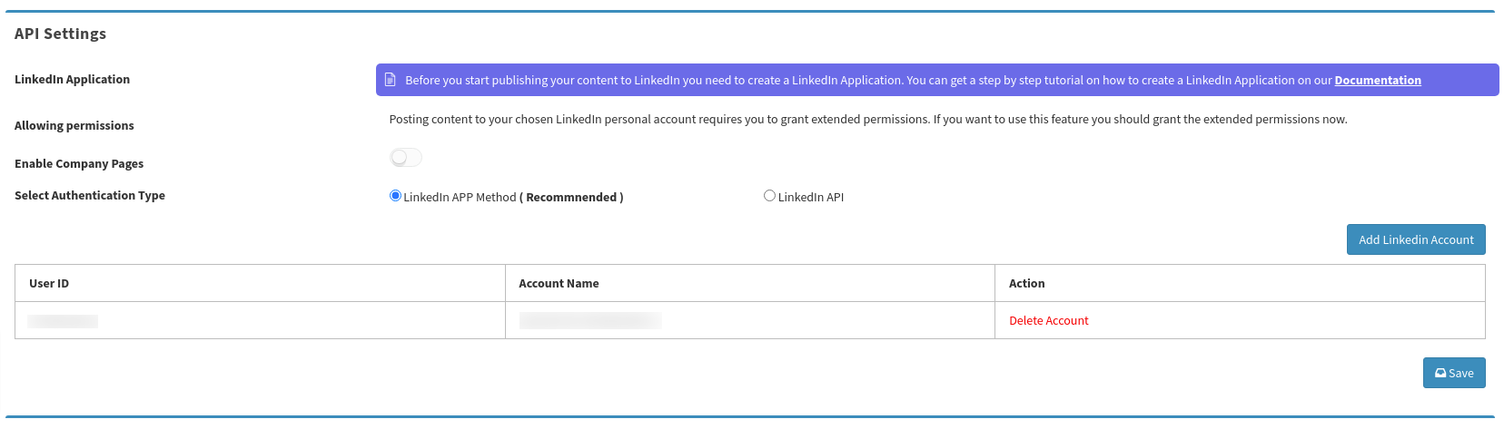 Social Network Configuration - WPWeb Documentation